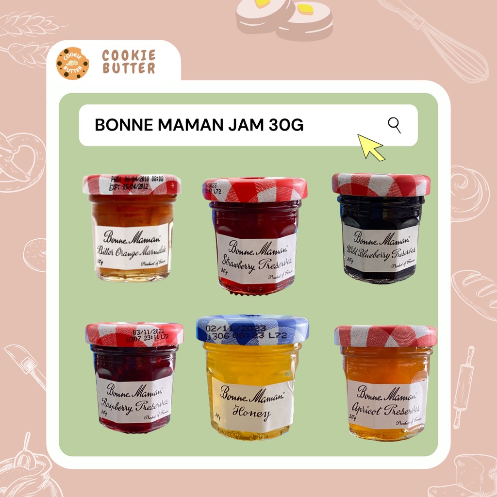 Bonne Maman Jam Jar 30g/ Bonne Maman Mini Jam (Honey/Strawberry ...