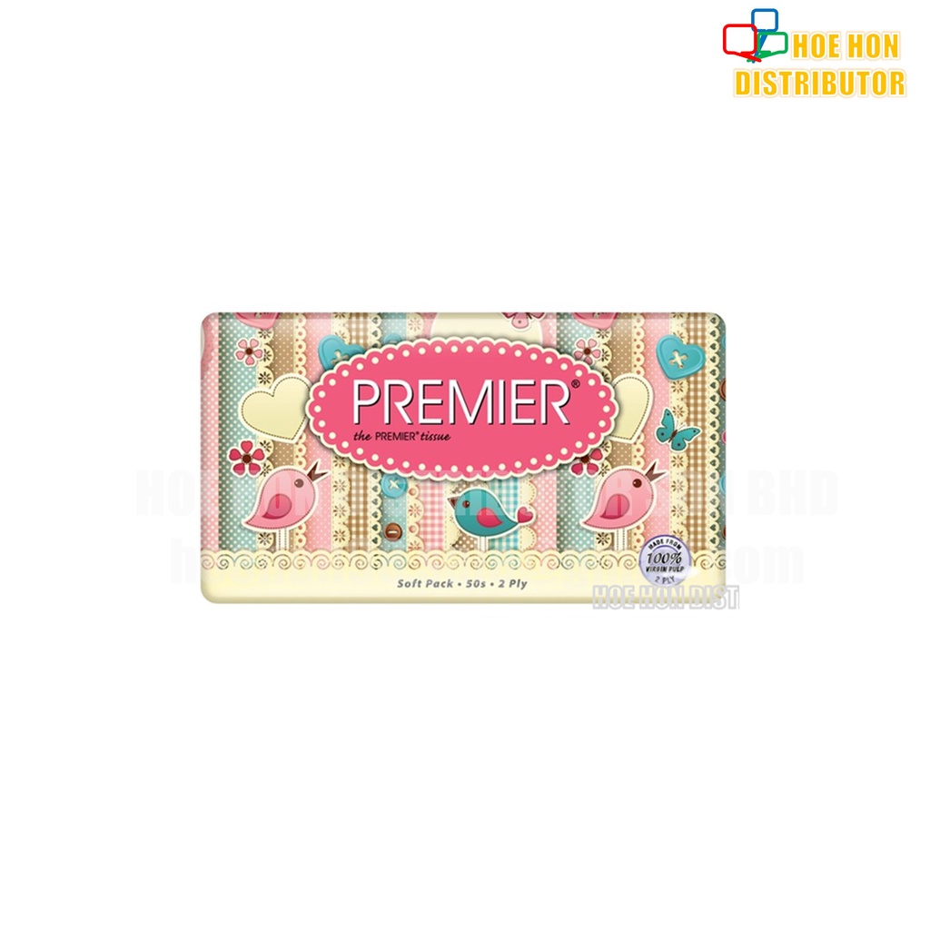 Premier Vintage Travel Soft Pack Tissue 2ply 50 Sheets (Made From 100% ...