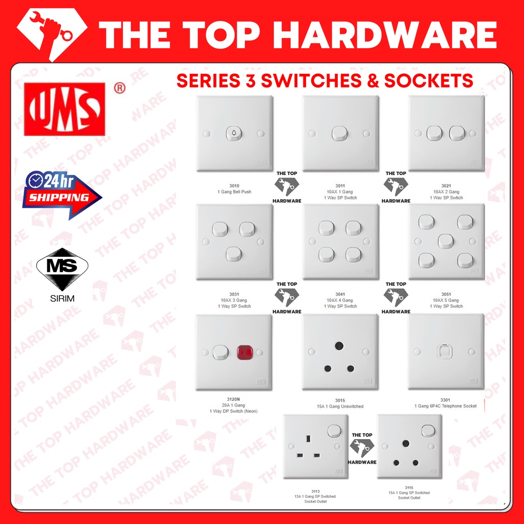 *READY STOCK* UMS SERIES 3 SWITCHES & SOCKETS (SIRIM AND JKR APPROVED ...