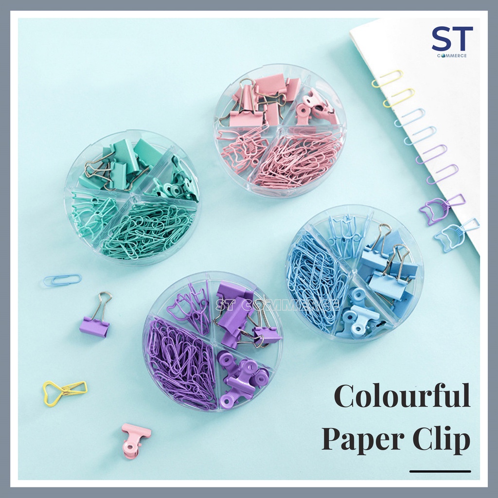 5 in 1 Metal Paper Clip Set Multipurpose Thumbtacks Office Stationary ...