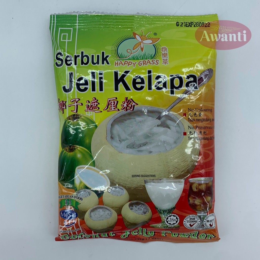 COCONUT JELLY POWDER 225GM (HAPPY GRASS) | Shopee Malaysia
