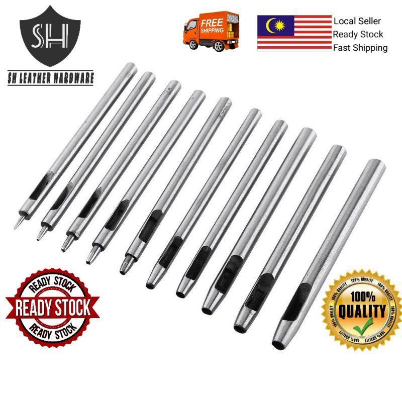 New Round Hollow Punch Set Hand Tools Hole Punching Leather Gasket ...
