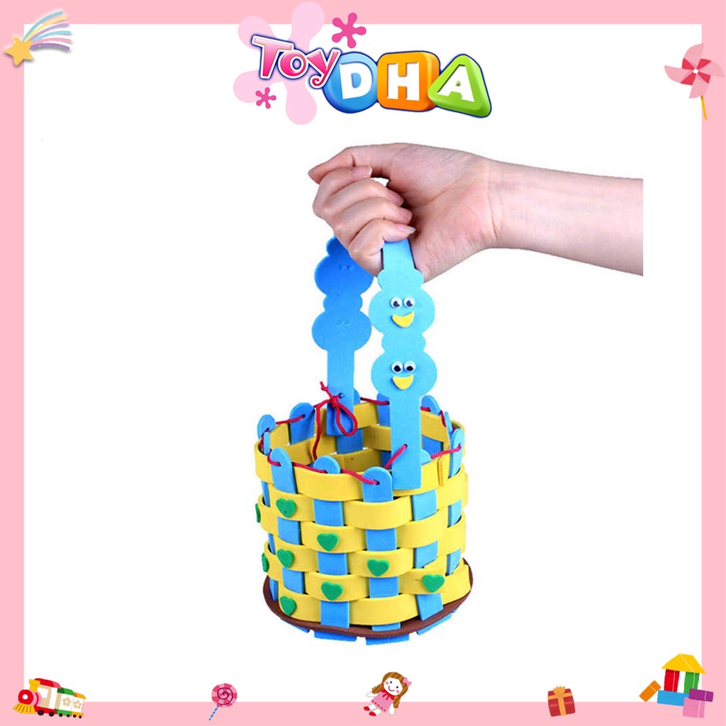 DIY EVA Form Handicraft Blue Cross Basket (HQ7003) Kids Foam Woven ...
