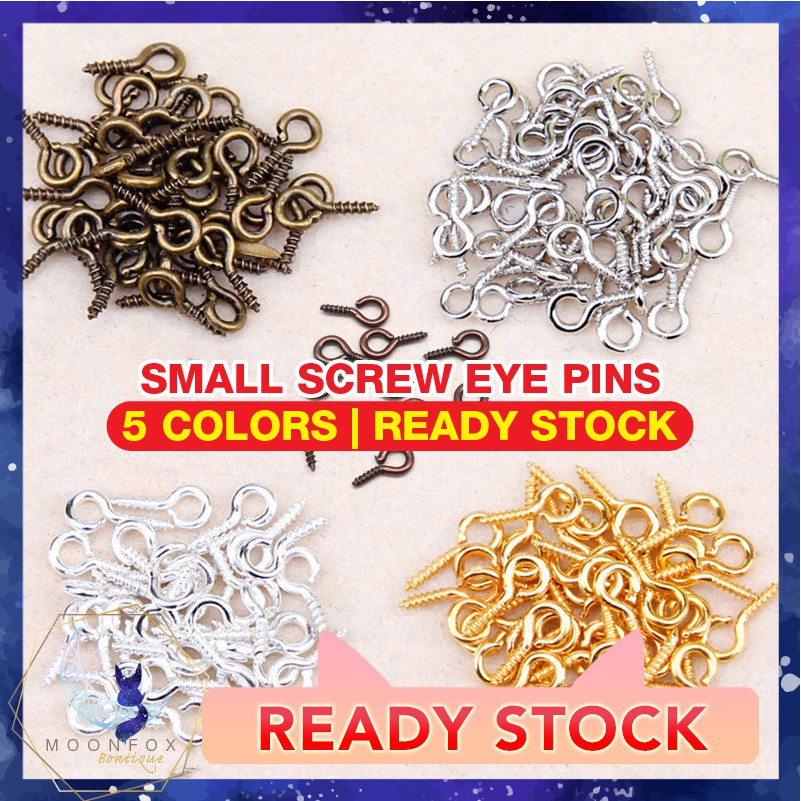 5 Color 10pcs/bag Small Screw Eye Pins Hook Screw Silver DIY Arts ...