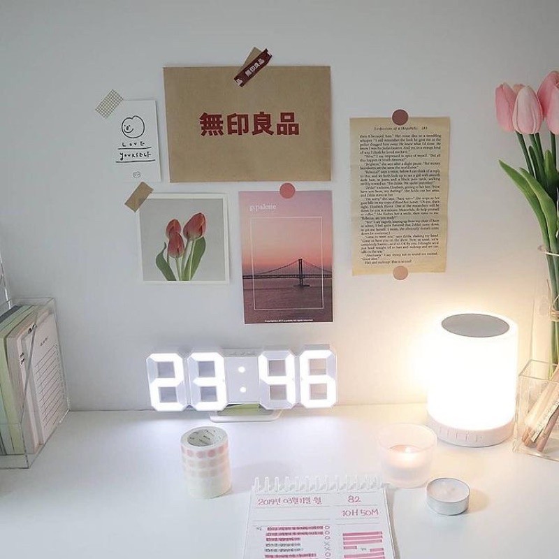 Korean study table aesthetic poster (free dot sticker) | Shopee Malaysia