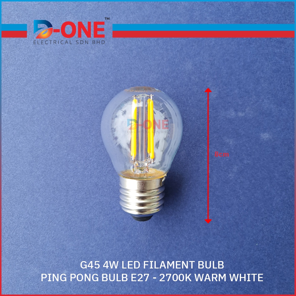 LED FILAMENT BULB-G45 4W E14/ E27 PING PONG BULB - 2700K (WARMWHITE ...