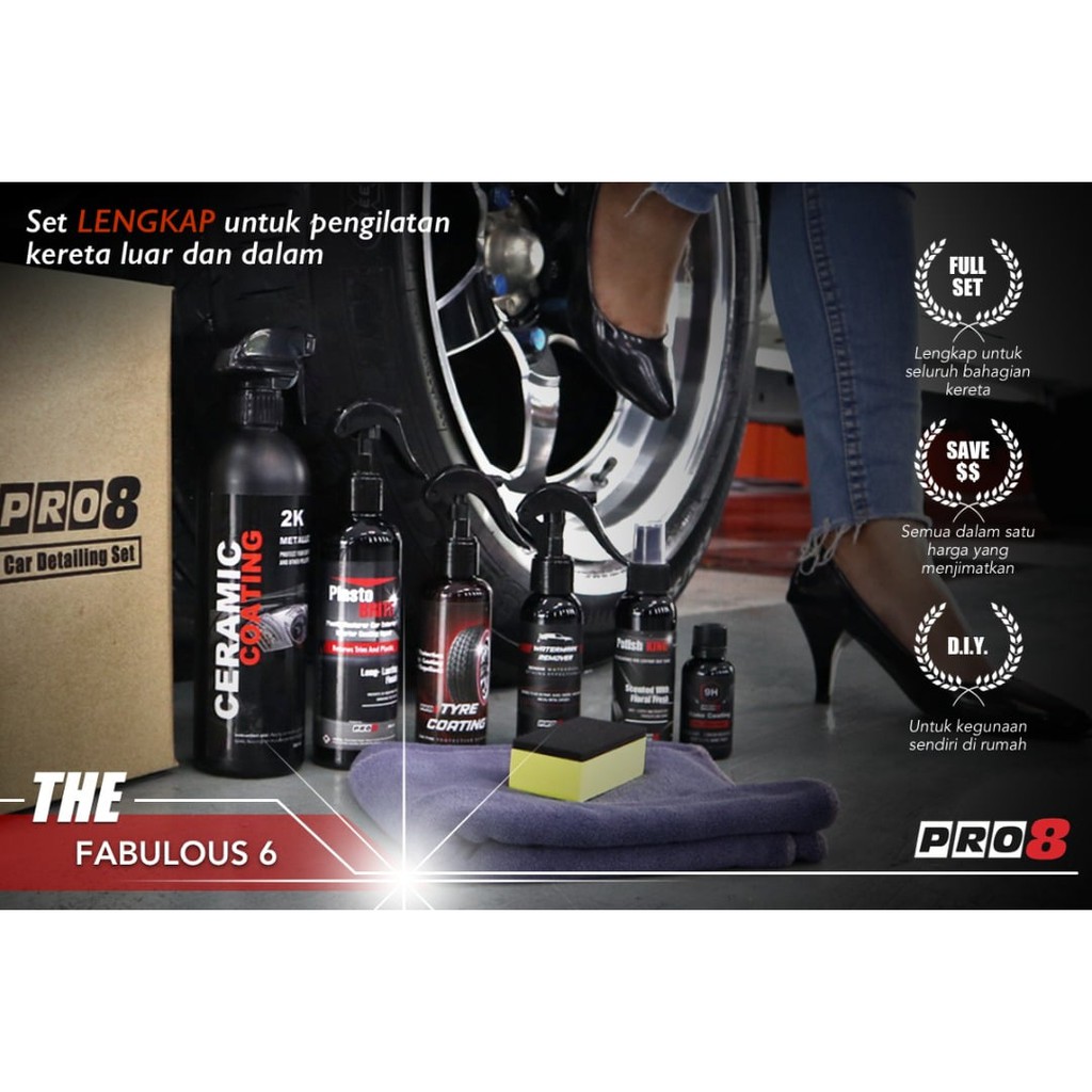 💥Ready Stock💥 PRO8 Detailing Set (Nano Coating/Ceramic Coating/Plasto ...