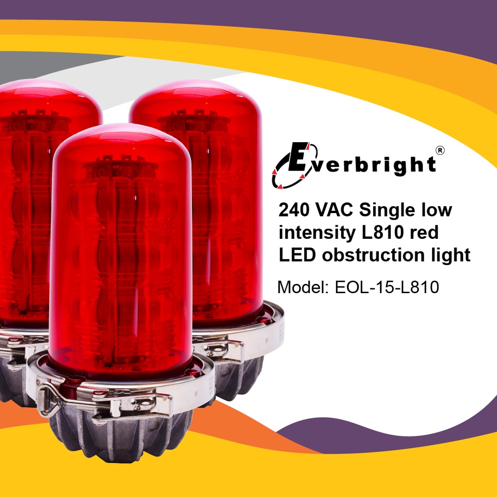 EVERBRIGT VAC Single Low Intensity L810 Red LED Obstruction Light Model: EOL-15-L810 | Shopee ...