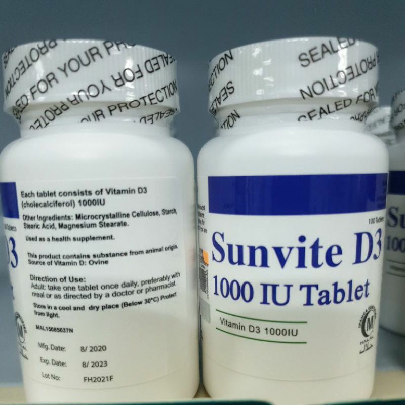 Vitamin D3 1000IU Sunvite 100 Tablets (formerly LYNAE MD3 Vitamin D ...