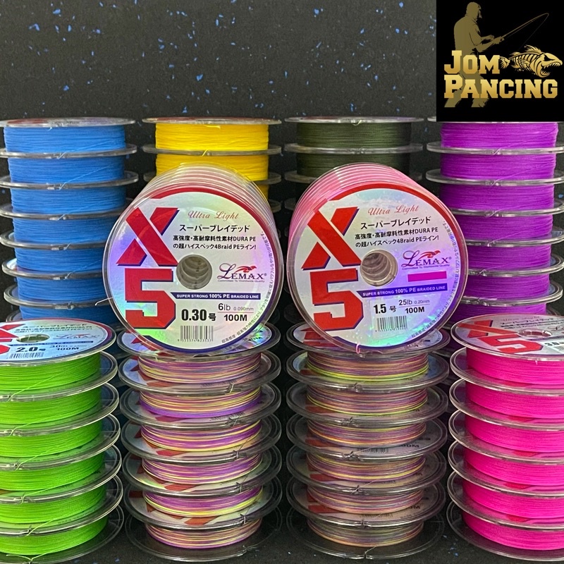 【Jom Pancing】LEMAX X5 UL Super Strong 💯% PE Braided Line,Benang Mancing ...