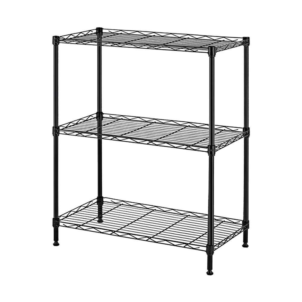 3-Tier Shelf Shelving Storage Unit Metal Organizer Wire Rack Carbon ...