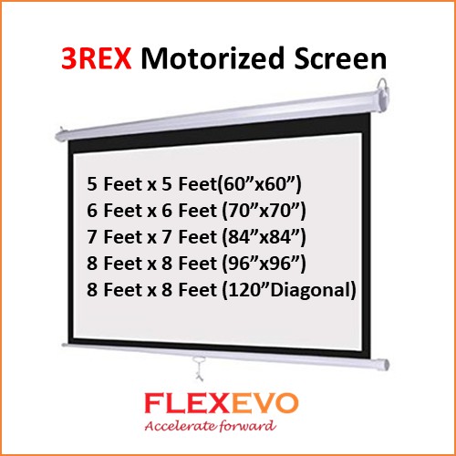 Motorized Projection Screen - 3REX 5x5 6x6 7x7 8x6 8x8 120D High ...