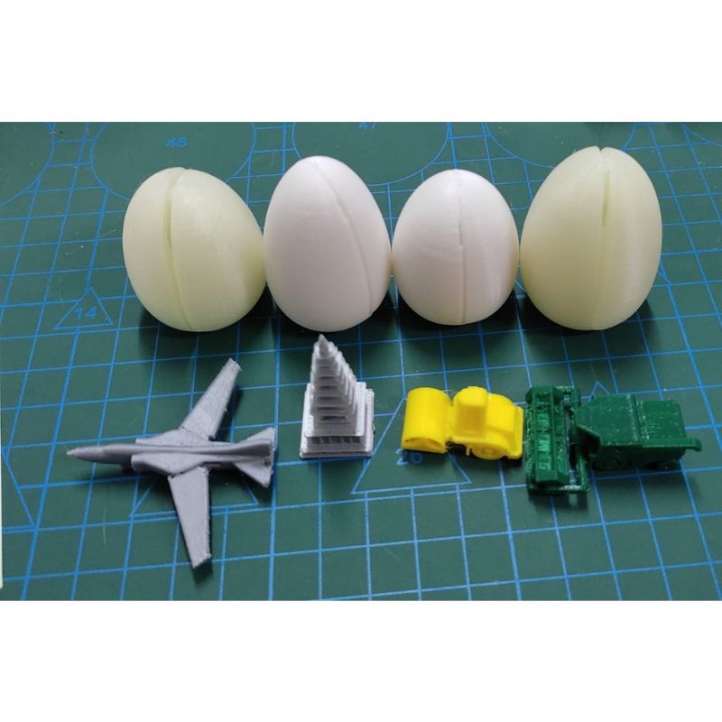 Surprise EGG: Seven-floor stone tower, Harvester, Steamroller, MIG Jet ...