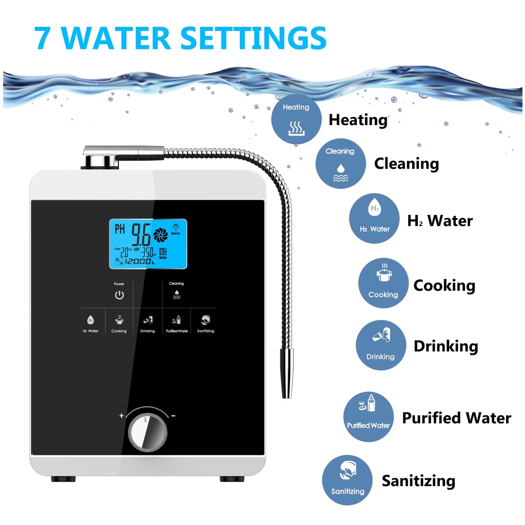 Electrolysis Water Machine EHM-829 Water Purifier 3. 8-inch Colorful CD ...