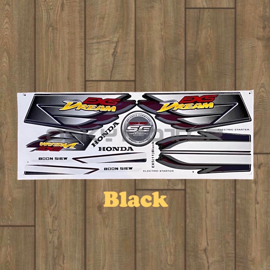 Honda EX5 Dream (11) Body Sticker - Black / Blue / Red / Pearl / Silver ...