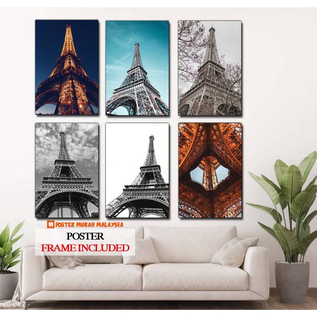 🔥FRAME INCLUDED🔥 eiffel tower wall art poster with frame | Shopee Malaysia