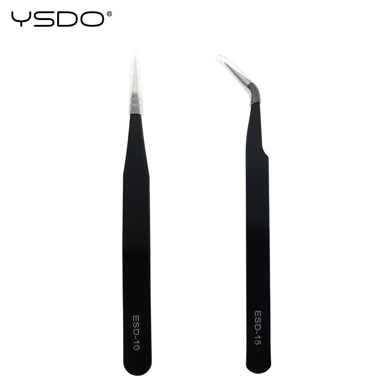 YSDO 1 Pairs ESD Eyelash Tweezers Sets Makeup Tools For Lashes Building ...