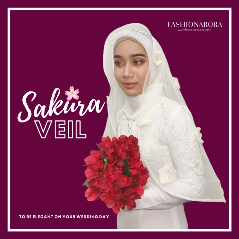 SAKURA 3D VEIL | VEIL NIKAH | VEIL SANDING | VEIL KAHWIN | VEIL TUNANG ...