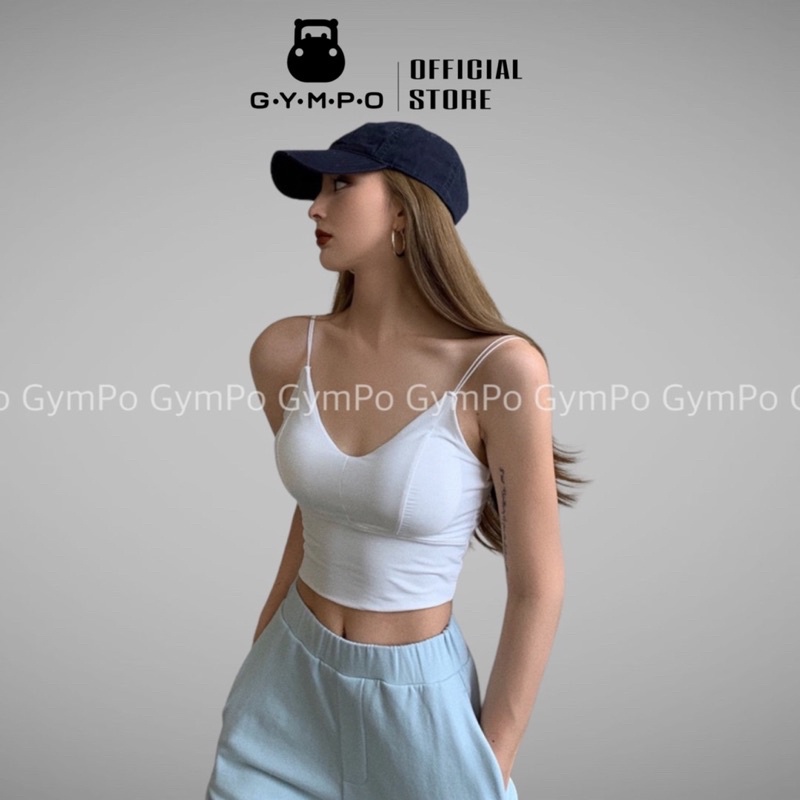 Women's Gym Bra [CROPTOP] Smooth 2-Strap Multi-Purpose Gym Outing Bra with Lifting Foam | Shopee ...