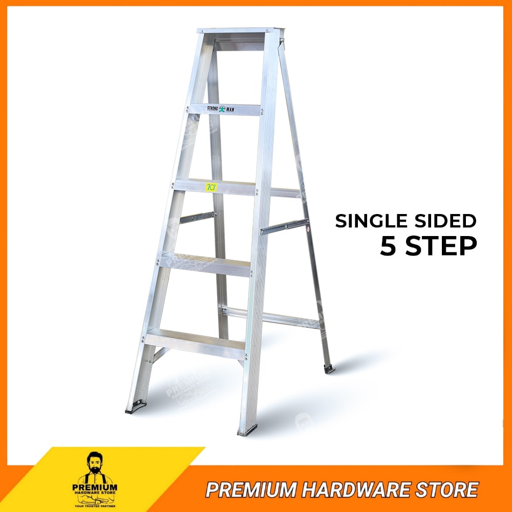 PREMIUM 5 Steps Aluminum Light Duty Single Sided Ladder Tangga Lipat ...