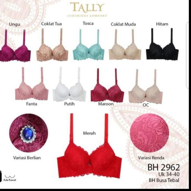 Bra | Bh Tally 2962 Original | Push Up Bra Tally Thick Foam Wear 3-hook ...