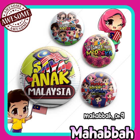 Button Badge | Keychain | Merdeka | Malaysia | Independence Day ...