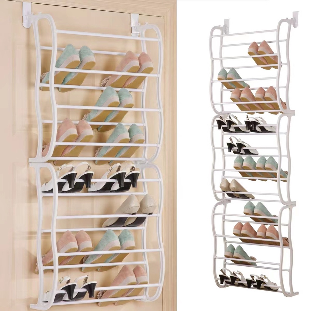 ️Over the door Shoe Rack 36 Pair Hanging Shoes organizer Wall mounted ...