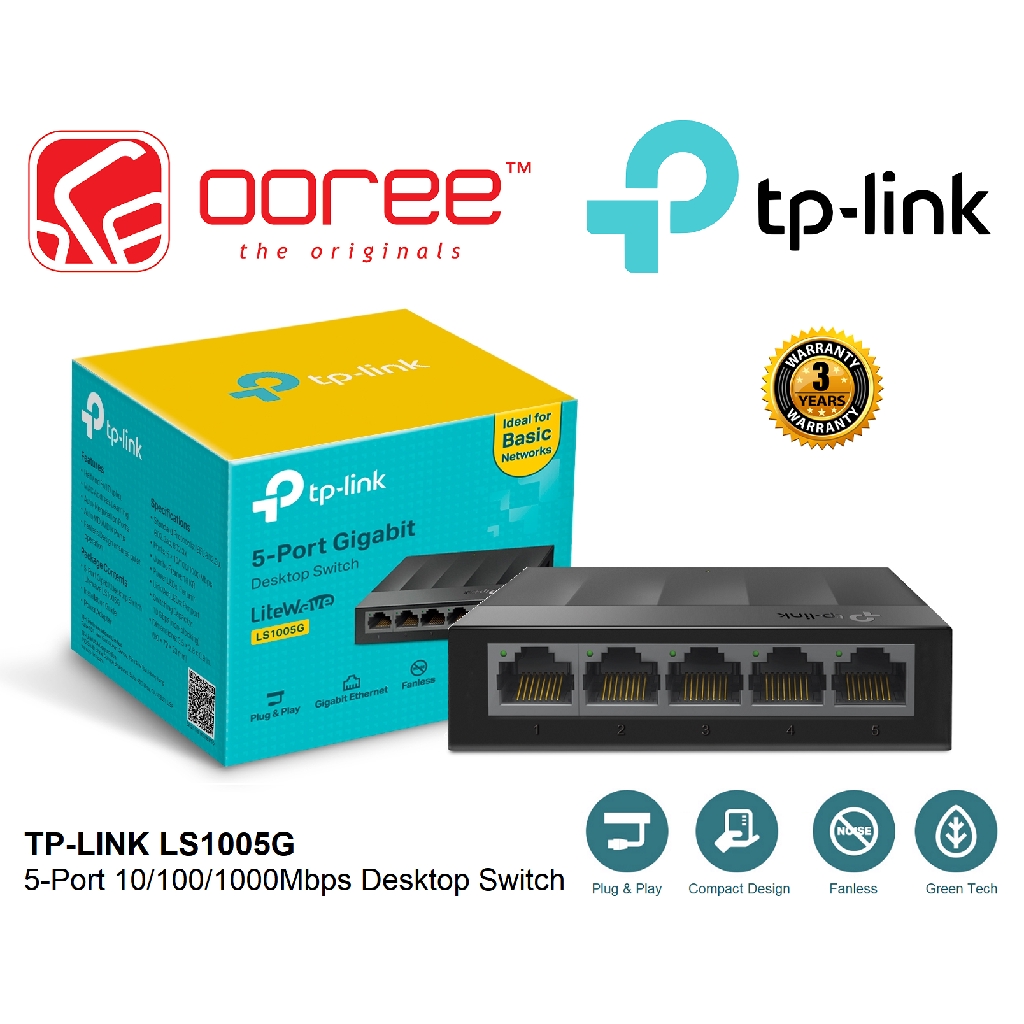 TP-LINK LS1005G 5-PORT / LS1008G 8-PORT 10/100/1000MBPS DESKTOP LAN ...