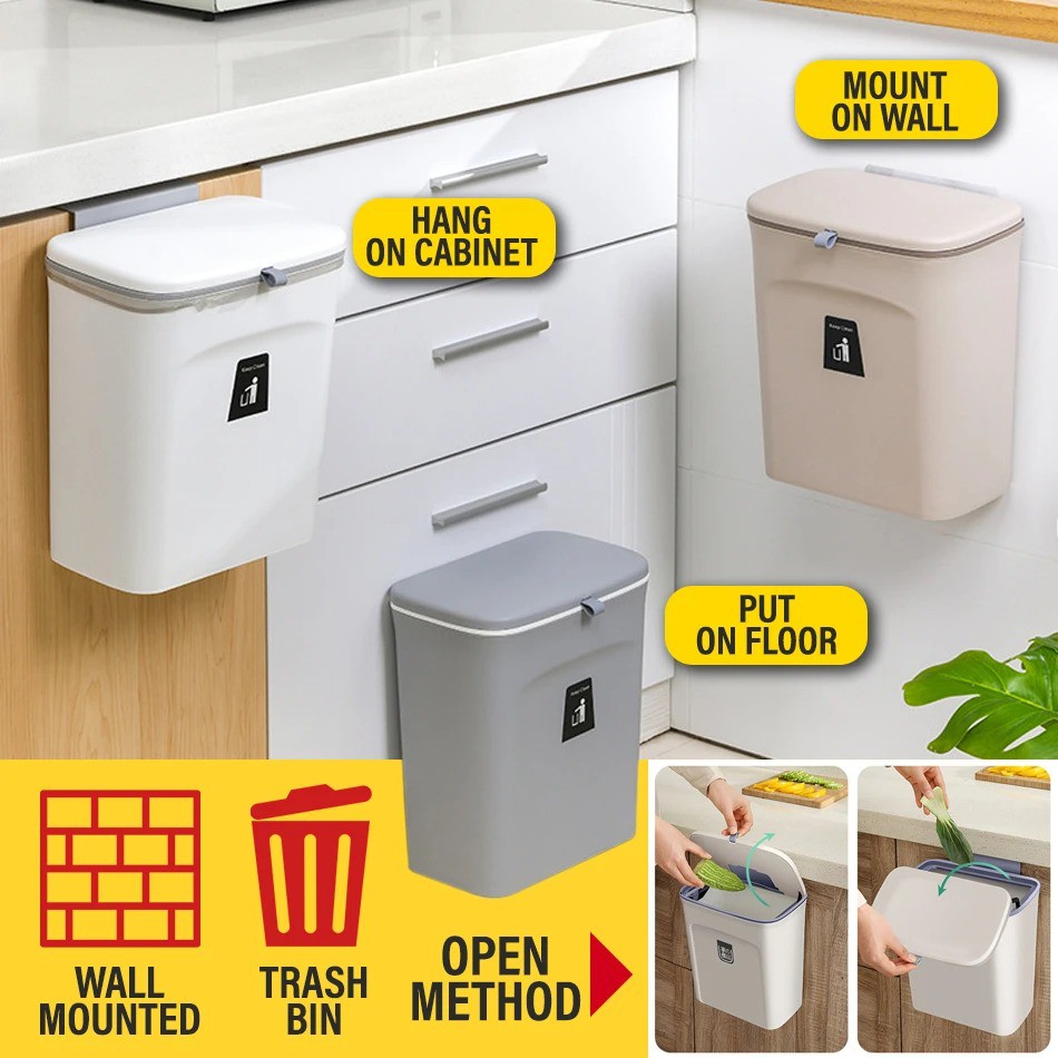 Flexfitt Wall Mounted Hanging Kitchen Household Waste Bin Trash Can ...