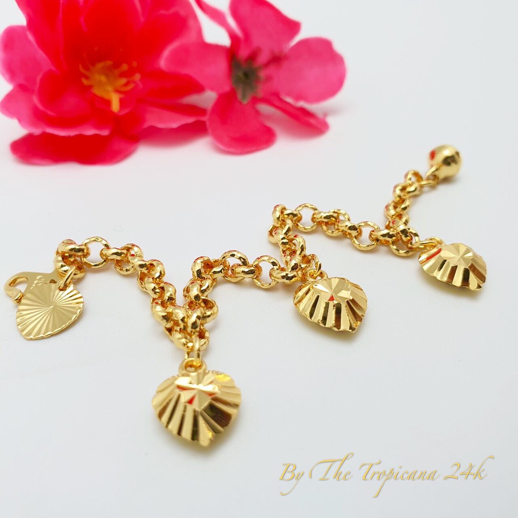 Kid Emas Sadur Korea The Tropicana 24k Goldplated (Kid Bracelet)(Rantai ...