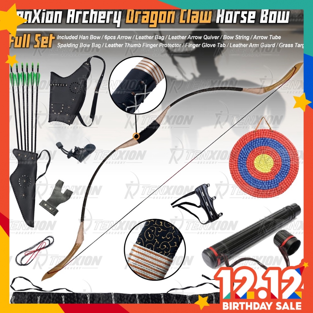 TenXion Archery Dragon Claw Han Long Siyah Traditional Horse Bow ...