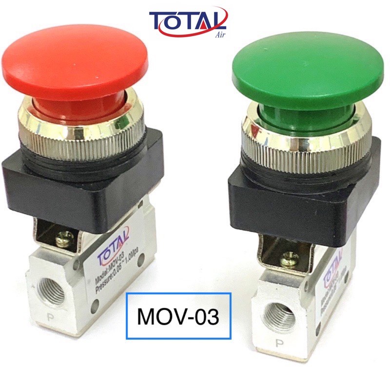 ToTal Air MOV-03 1/8” Mushroom Type Push Button Valve Mechanical Valve ...