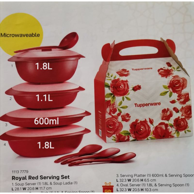 Tupperware Royal Red Serving | Shopee Malaysia