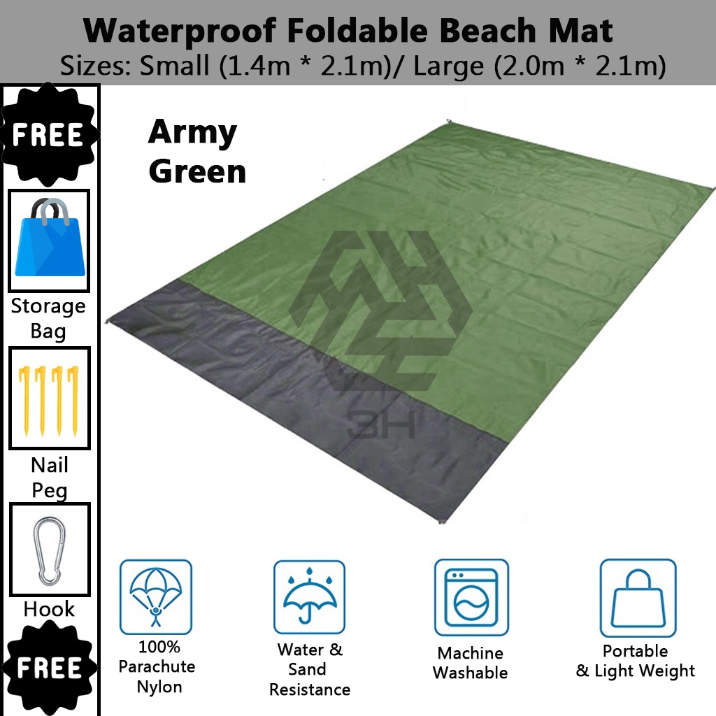 3H Tikar Piknik Kalis Air Boleh Lipat | Pocket Picnic Mat | Alat Pantai ...