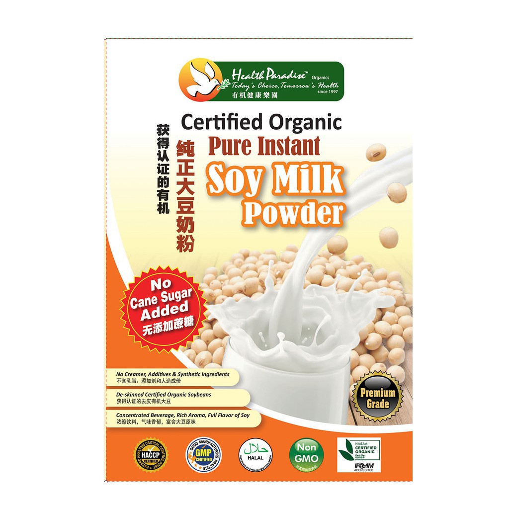 Exp 10/2026 Health Paradise NO SUGAR ADDED Organic Soy Milk Powder ...