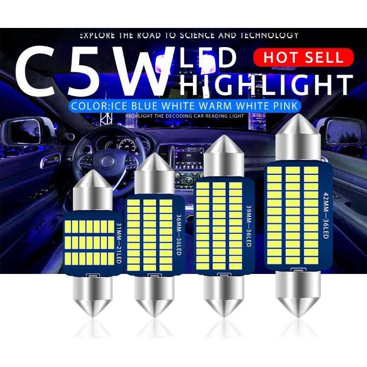 1pc Car Interior LED Lamp Package Kit T10 & 31 36 39 41mm Light Bulb ...