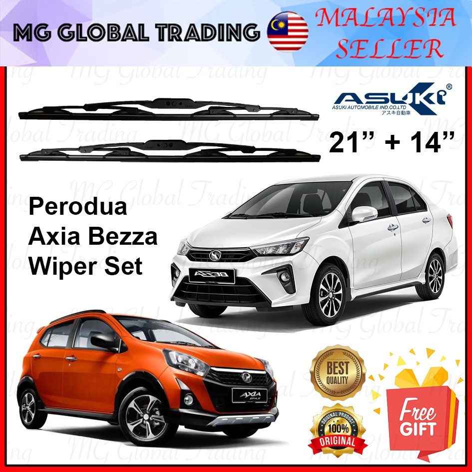 [ASUKI] Perodua Axia Bezza Wiper Set - Asuki High Performance Wiper ...