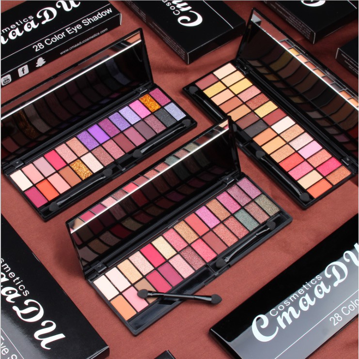 CmaaDU 28 Color Eyeshadow Palette Waterproof Smudge-proof Colorfast ...