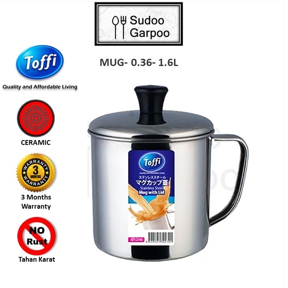 Toffi Cawan Besi Beserta Penutup Keluli Tahan Karat Stainless Steel Mug ...