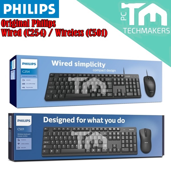 Philips Wireless/Wired Keyboard and Optical Mouse Combo Set (*ORIGINAL ...