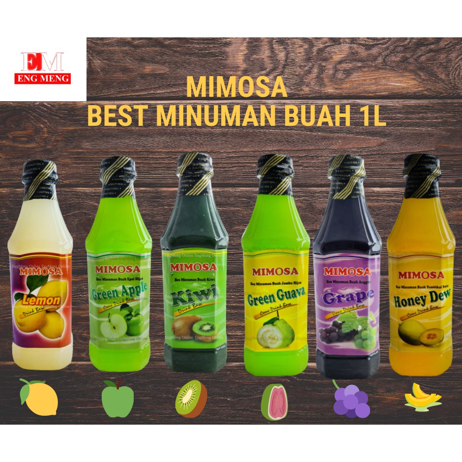 Mimosa Best Fruit Syrup 1Litre Mimosa 水果糖浆 1Litre Mimosa Bes Minuman ...