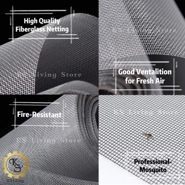 Kim.S [1 Meter] (3KAKI) Fiberglass Netting Insect Screen Mosquito Net ...