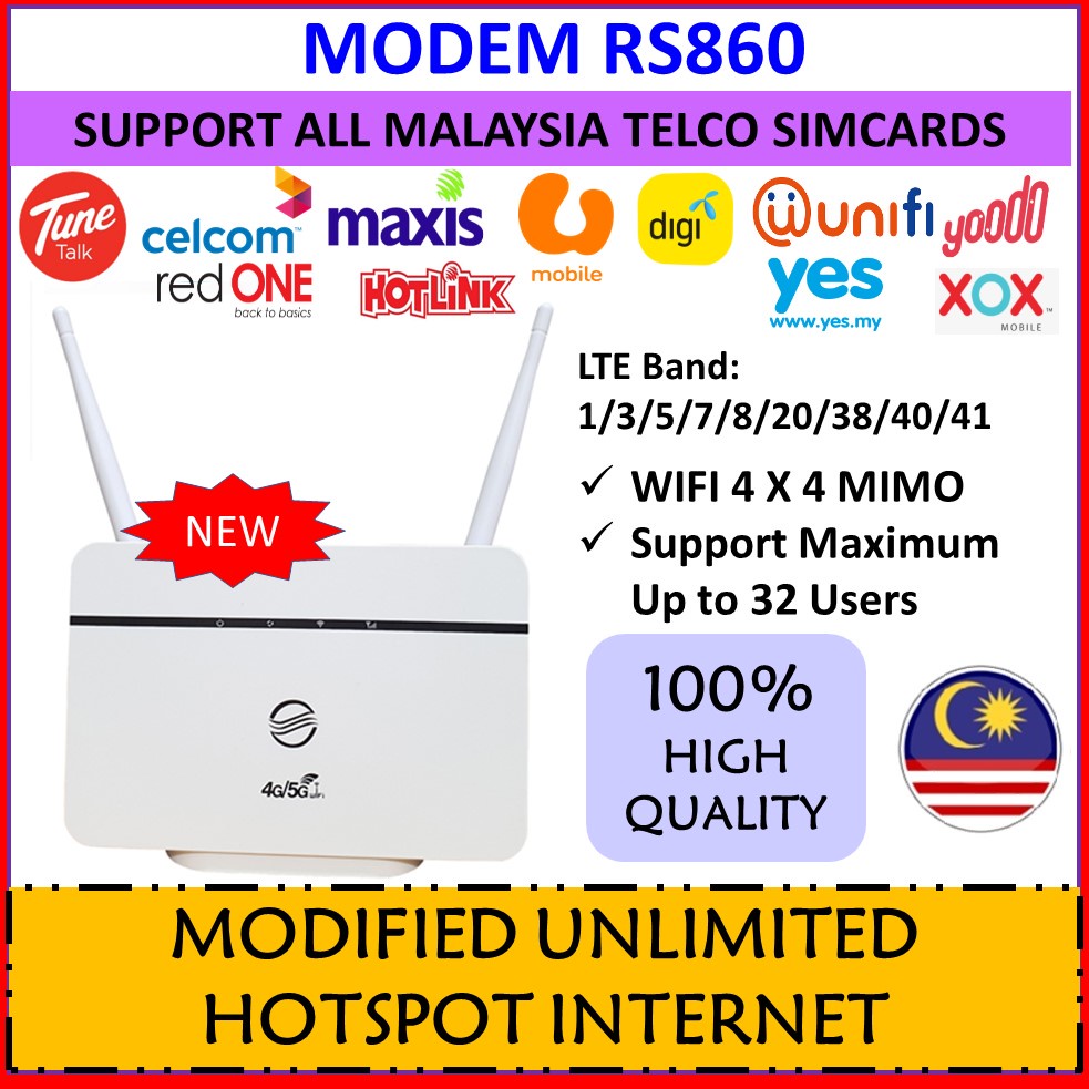 MODIFIED WIFI UNLIMITED HOTSPOT 4G DATA MODEM ROUTER RS860/RS980+ same ...