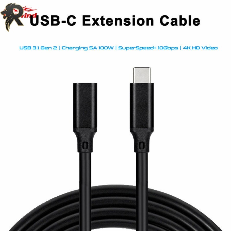 RL HW 100W PD 5A USB3.1 Type-C Extension Cable 4K @60Hz USB-C Gen 2 ...