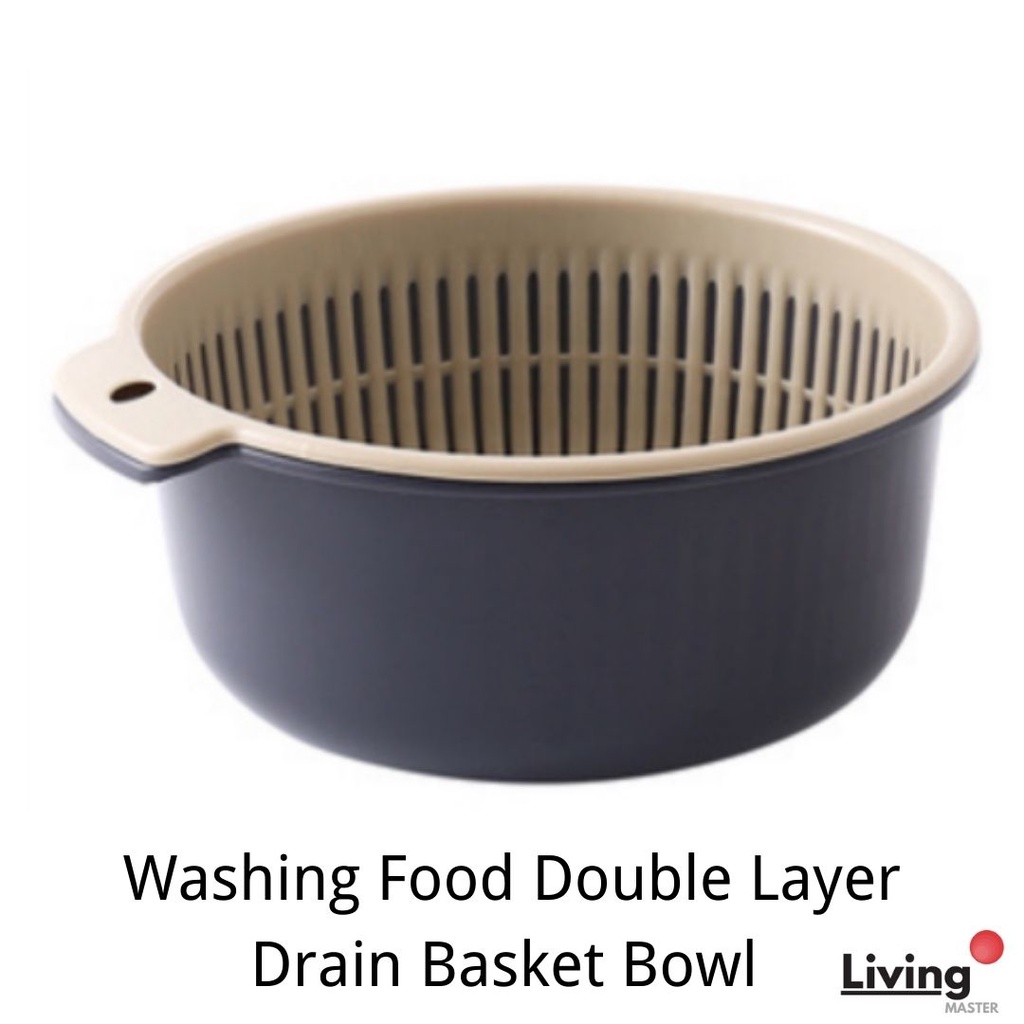 Multiple Color Washing Food Double Layer Drain Basket Bowl Plastic ...