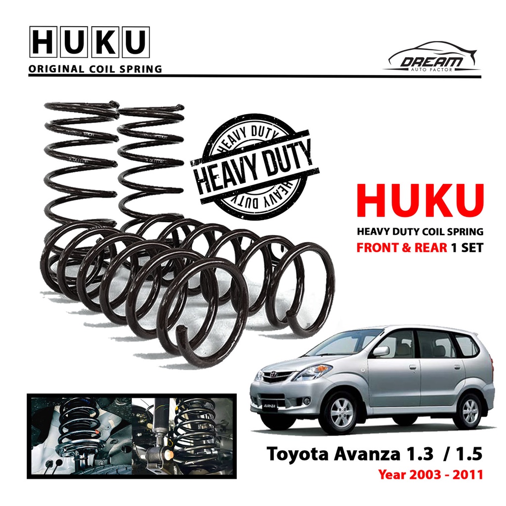 Toyota Avanza F601 F602 HUKU Heavy Duty Coil Spring Front And Rear Set ...