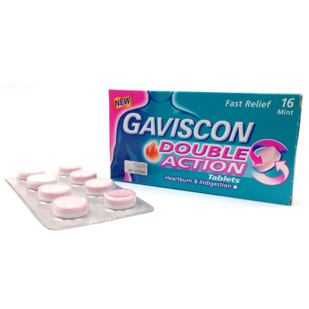 Gaviscon Double Action Fast Relief Tablet 16's | Shopee Malaysia