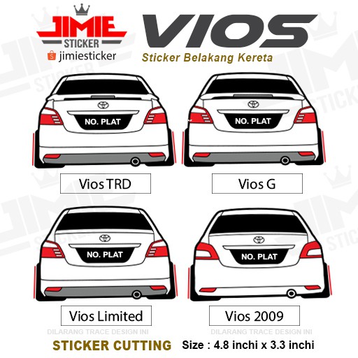 Sticker Kereta Toyota Vios, Custom Warna dan Nom. Plat. | Shopee Malaysia