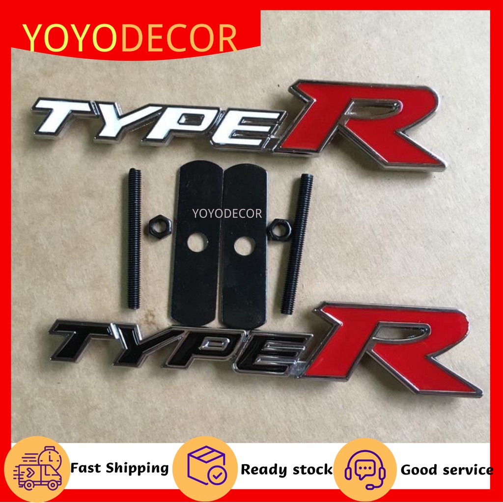 Honda Type R Logo Emblem Grill tyrer metal alloy for civic accord jazz ...