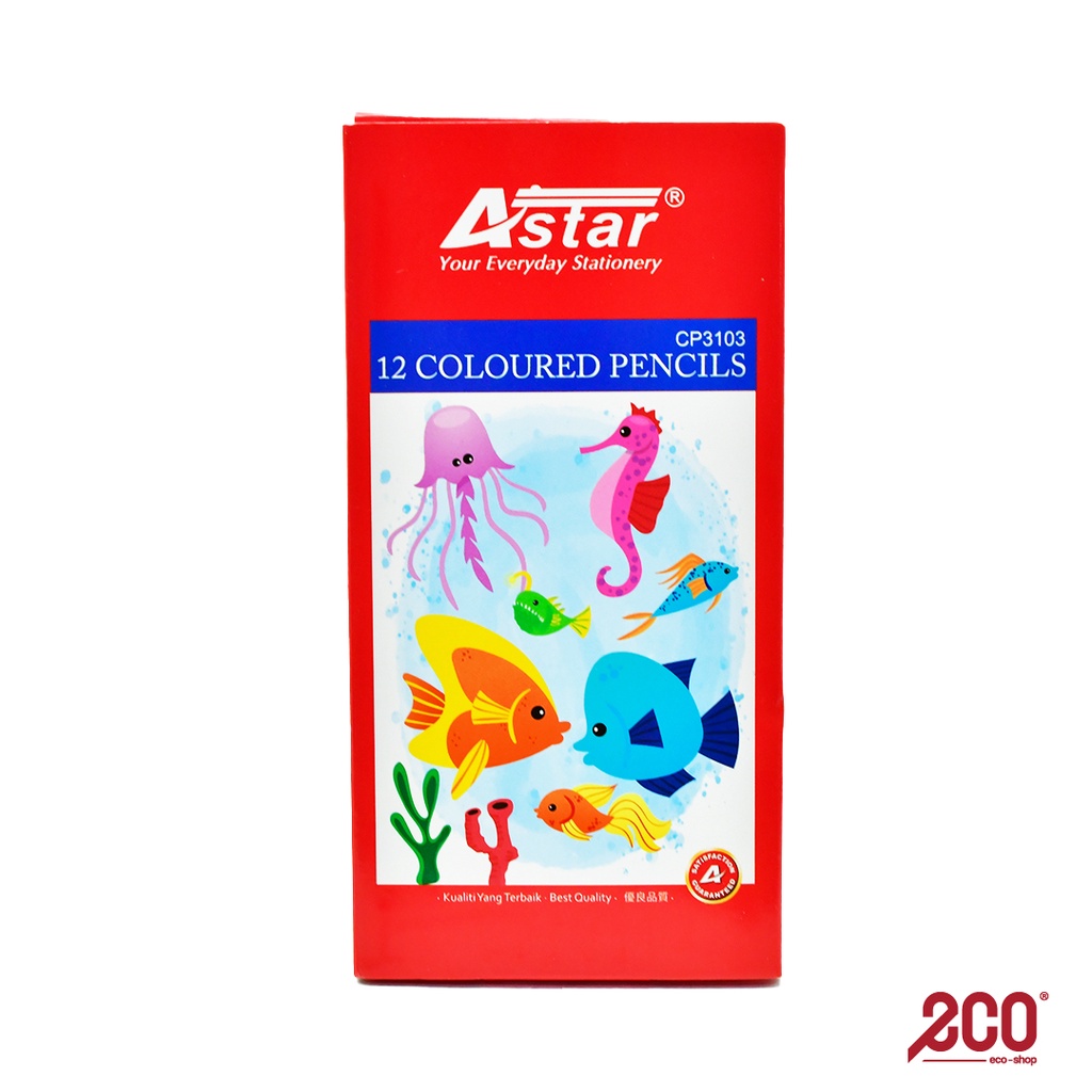 Astar Colour Pencils (Long) 12pcs/pack - AE-L009-T05-08 - AE-L009-T05 ...